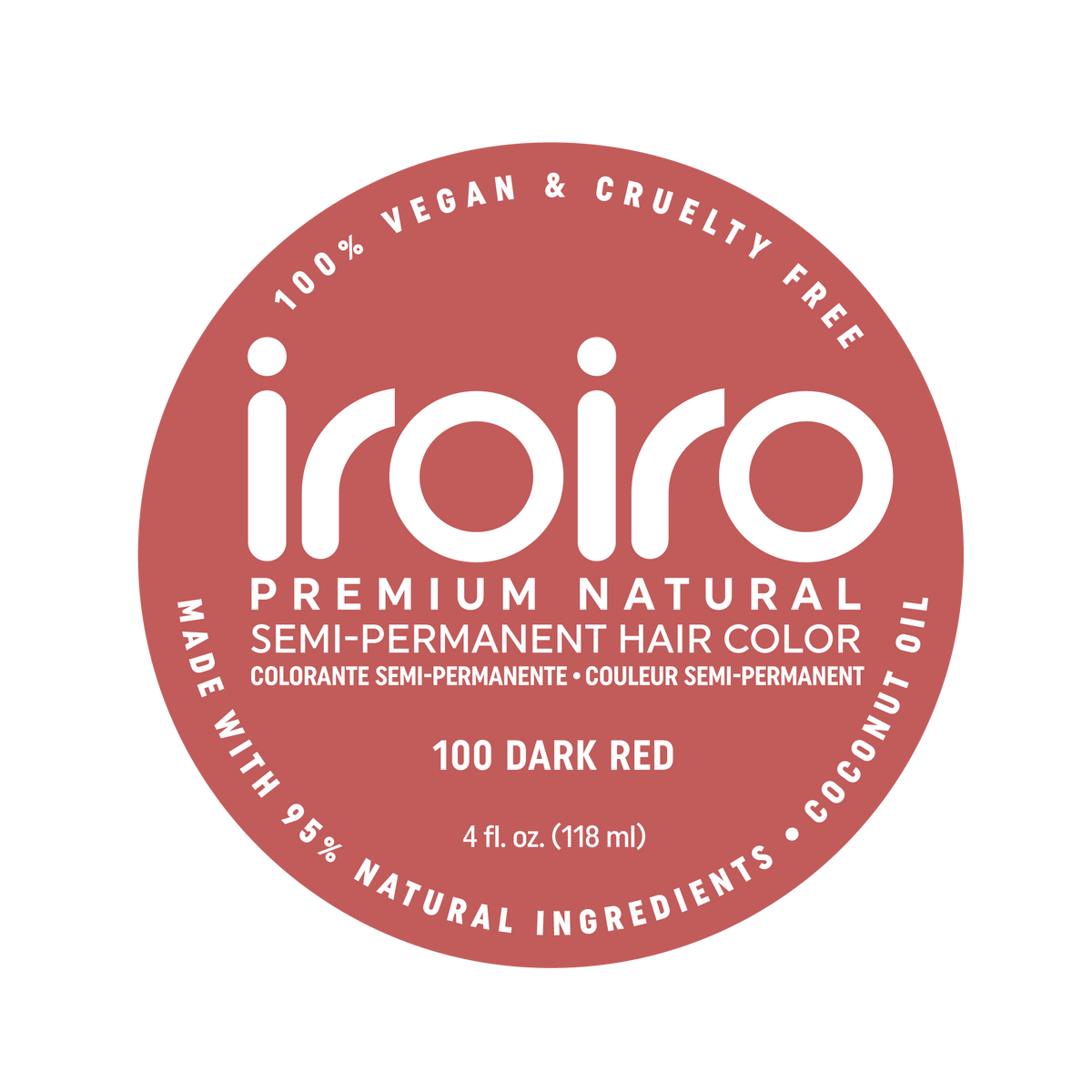 Dark Red - Iroiro Natural Vegan Cruelty-Free Semi-Permanent Hair Color ...