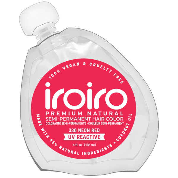 Neon Red - Iroiro Natural Vegan Cruelty-Free Semi-Permanent Hair Color ...