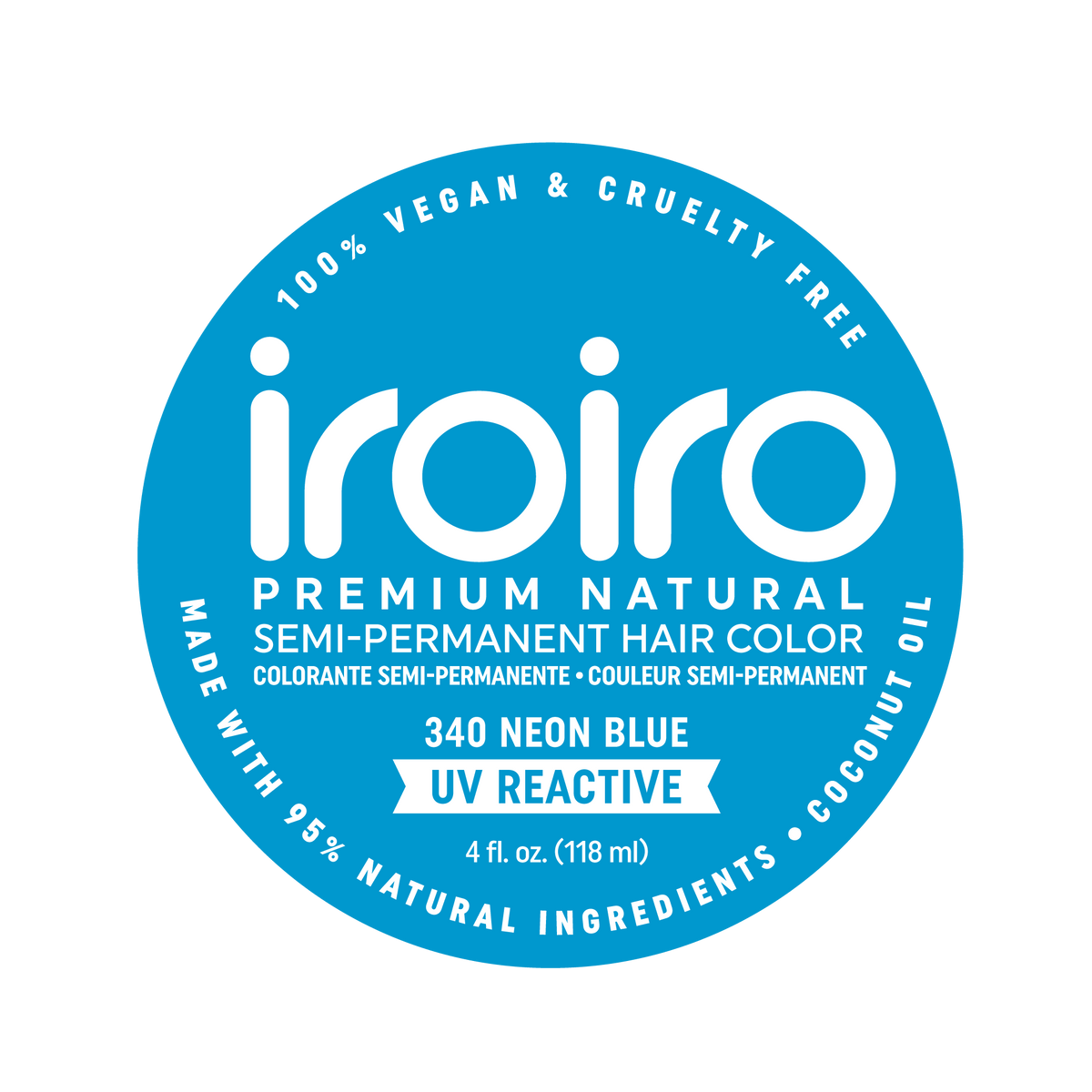 Neon Blue - Iroiro Natural Vegan Cruelty-Free Semi-Permanent Hair Color ...